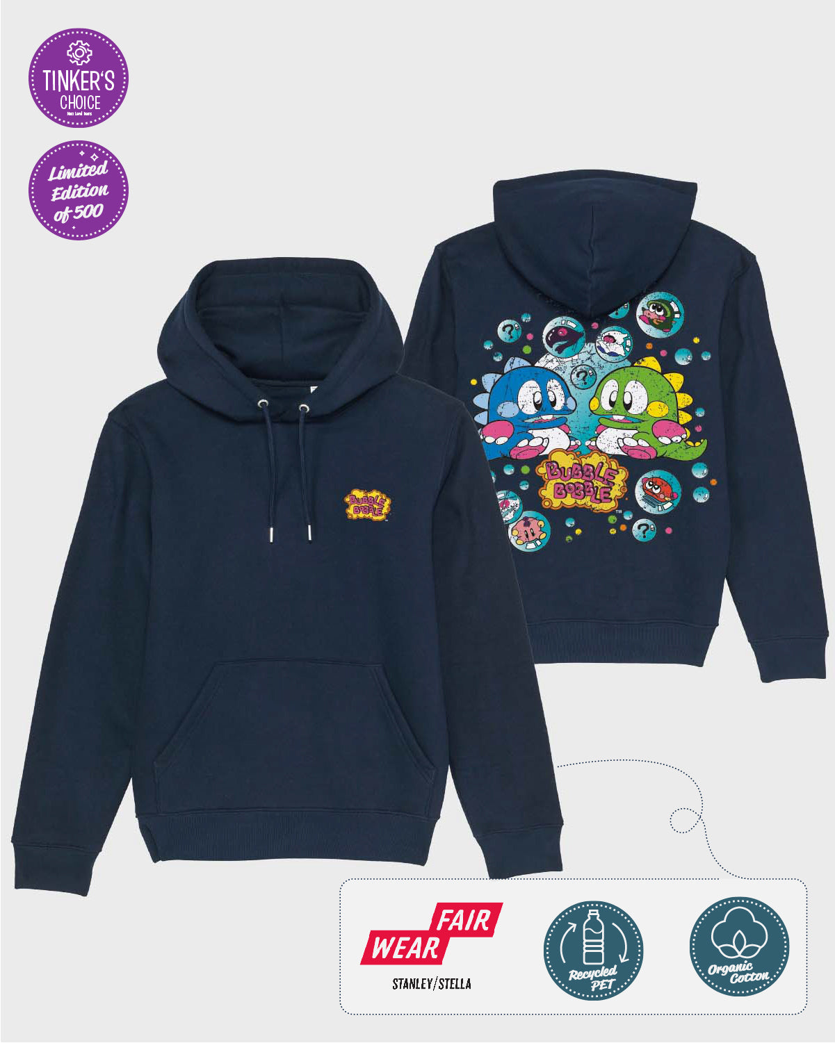 Bubble Bobble Limited Edition Hoodie "Bub and Bob" Tinker's Choice ...